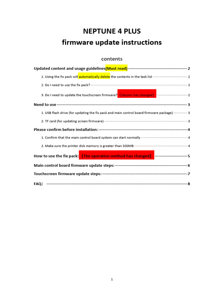 NEPTUNE 4 PLUS-Firmware Update Instructions - V1.3 | PDF | Usb Flash Drive | Computer File