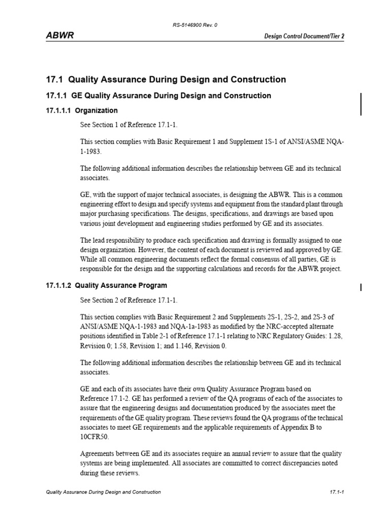ABWR Design Quality Assurance Guidelines | PDF | Verification And ...