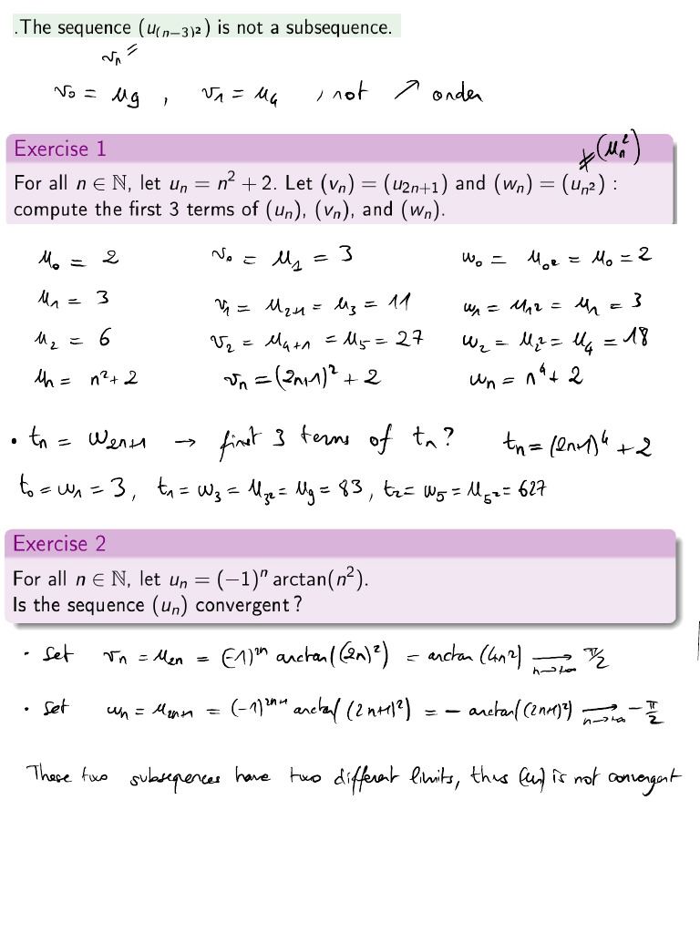 Sequences Exercises | PDF