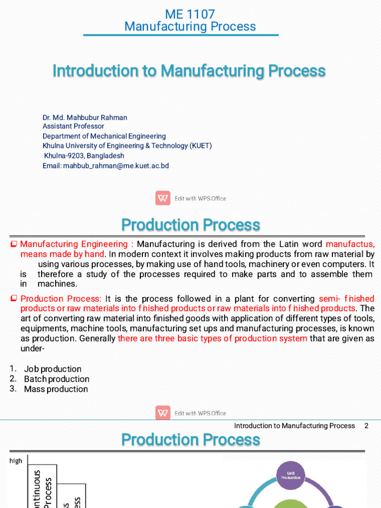 Overview of Manufacturing Processes | PDF | Machining | Machine Tool