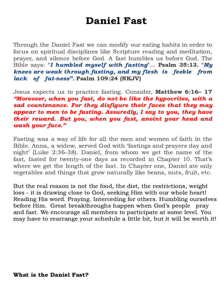 Daniel Fast 2024 | PDF | Prayer | Jesus