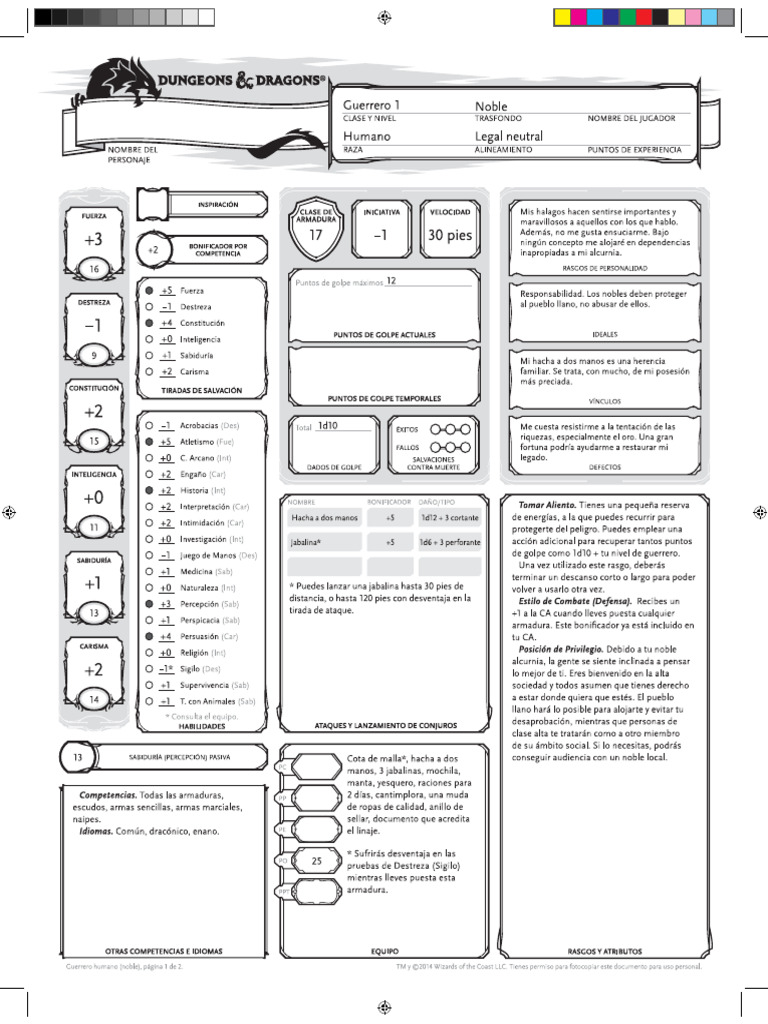 Personajes D&D | PDF