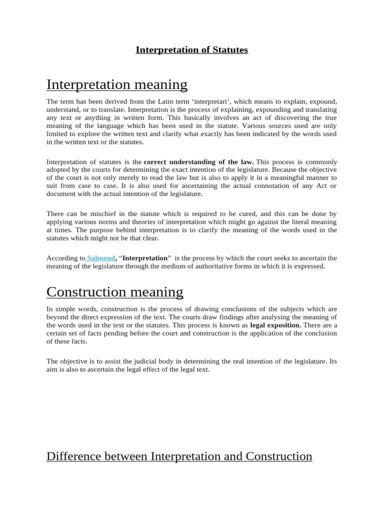 Understanding Statutory Interpretation | PDF | Statutory Interpretation ...