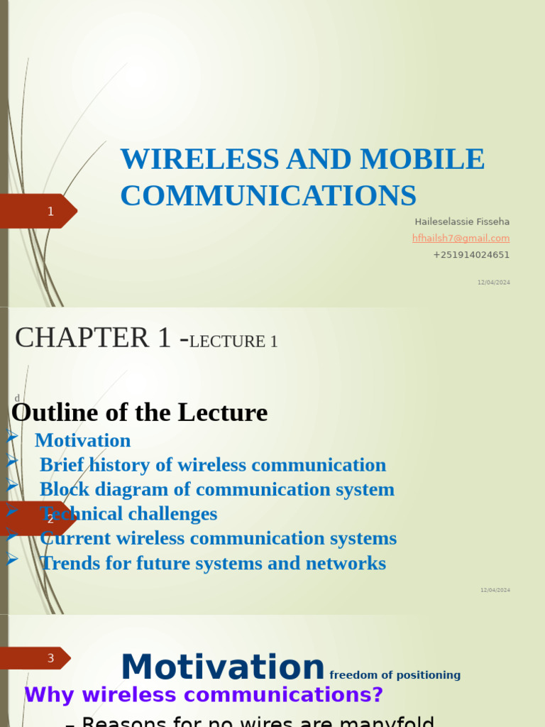 chap 1 | PDF | Cellular Network | Channel Access Method