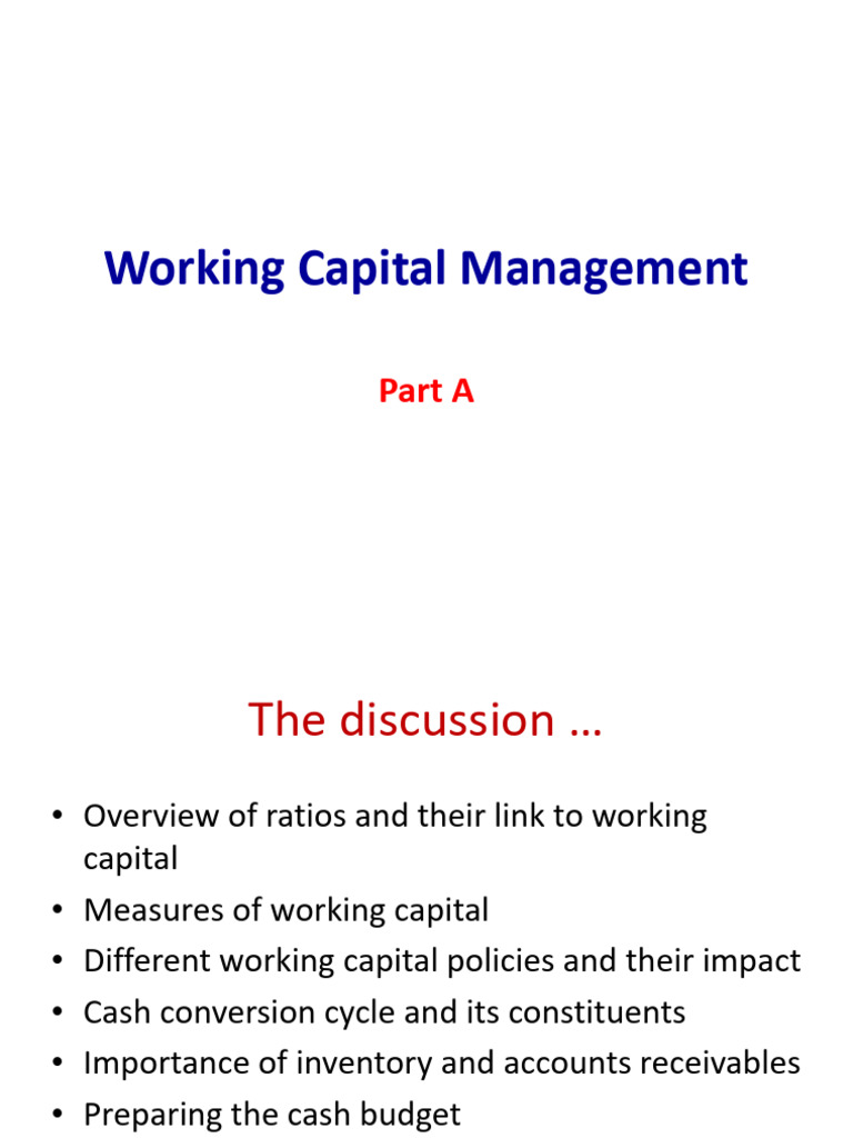 08 Working Capital Part A | PDF | Working Capital | Equity (Finance)
