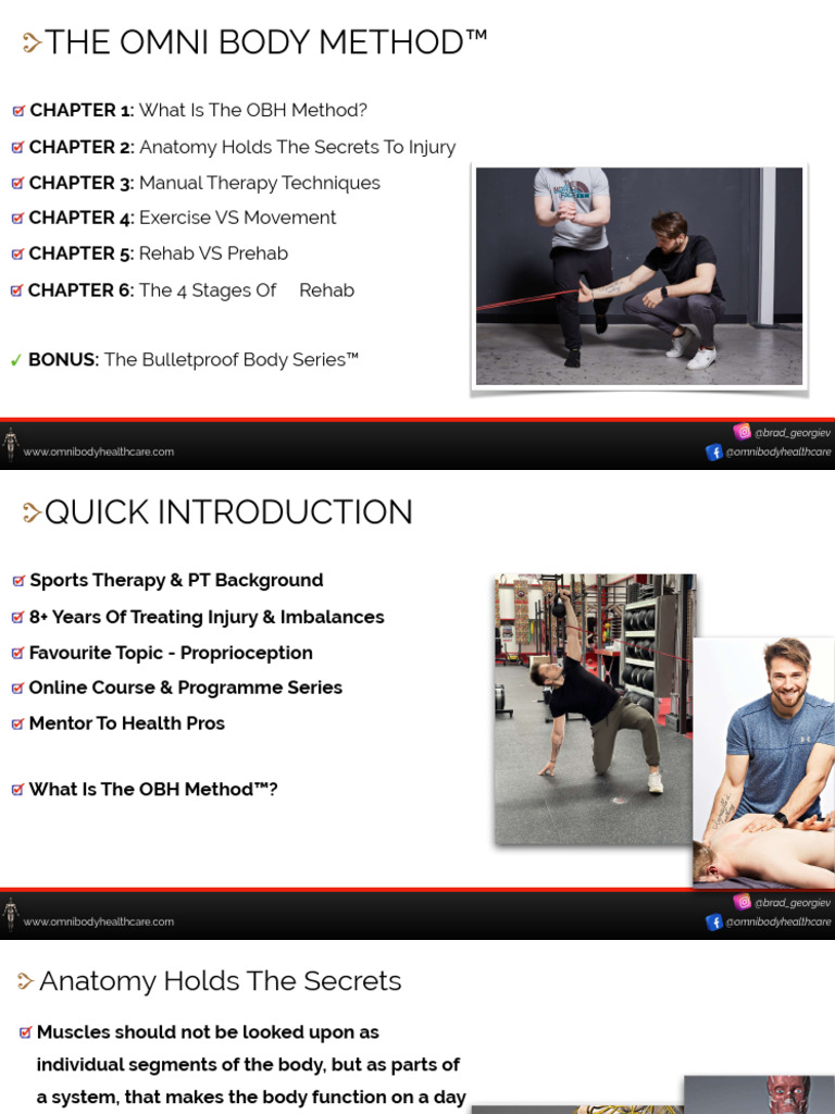 Obh Method Presentation Compressed | PDF | Physical Therapy | Flexibility (Anatomy)