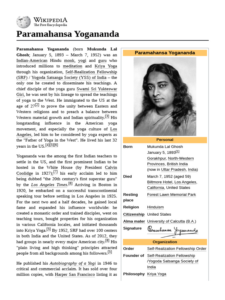 Paramahansa_Yogananda | PDF | Paramahansa Yogananda | Indian Hindu ...