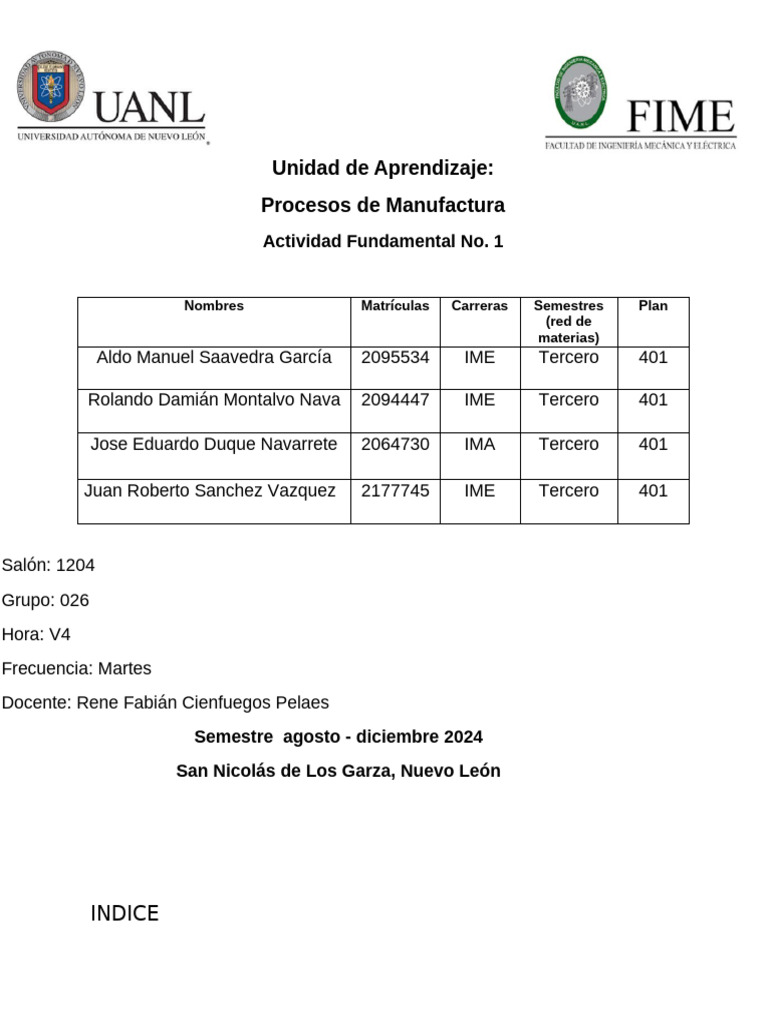 Af1 Procesos de Manufactura | PDF | Tratamiento a base de calor | Rieles