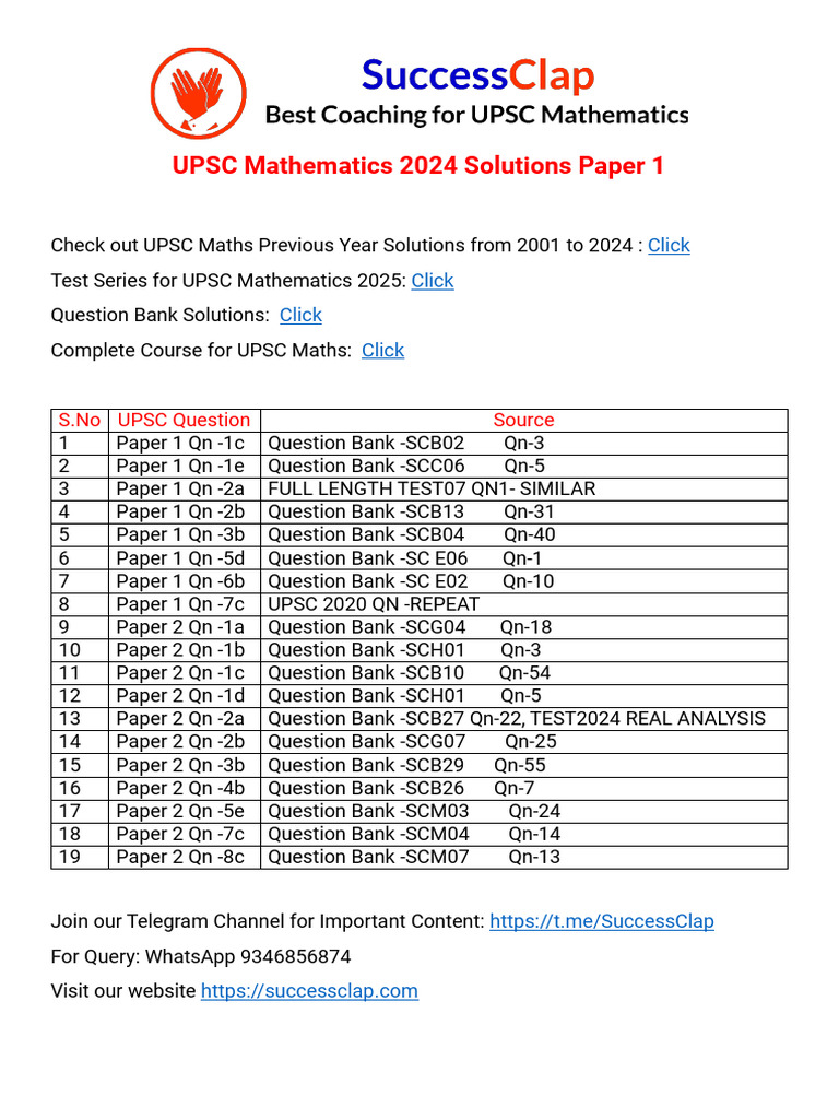 SuccessClap Paper 1 2024 CSE Solutions | PDF | Eigenvalues And ...