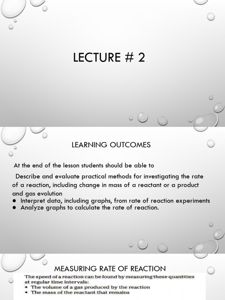 Rate of Reaction(Lecture # 2) | PDF