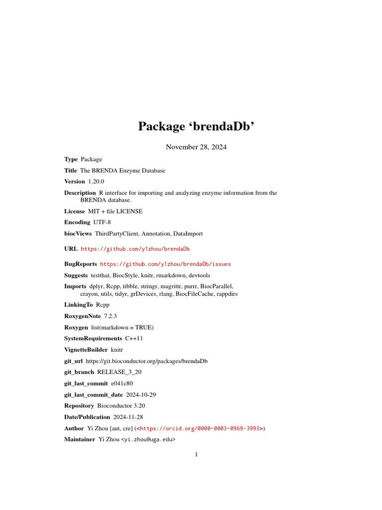 R Interface for BRENDA Enzyme Data | PDF | Parsing | String (Computer ...