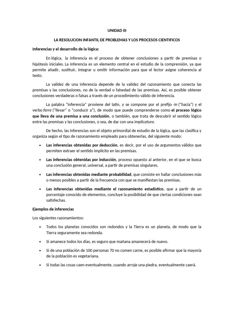 Unidad Iii | PDF | Inferencia | Hipótesis