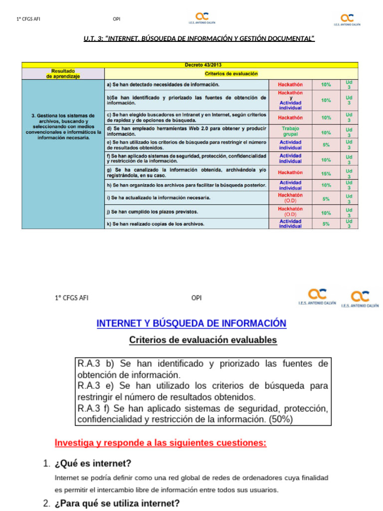 Actividad Evaluable - Tema 3 | PDF | Internet | Red mundial