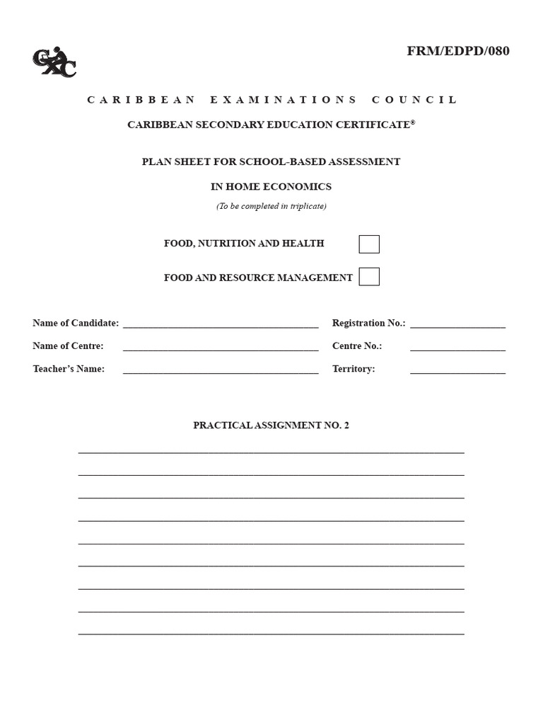 CSEC FoodNut Plan Sheet | PDF | Western Cuisine | Cooking