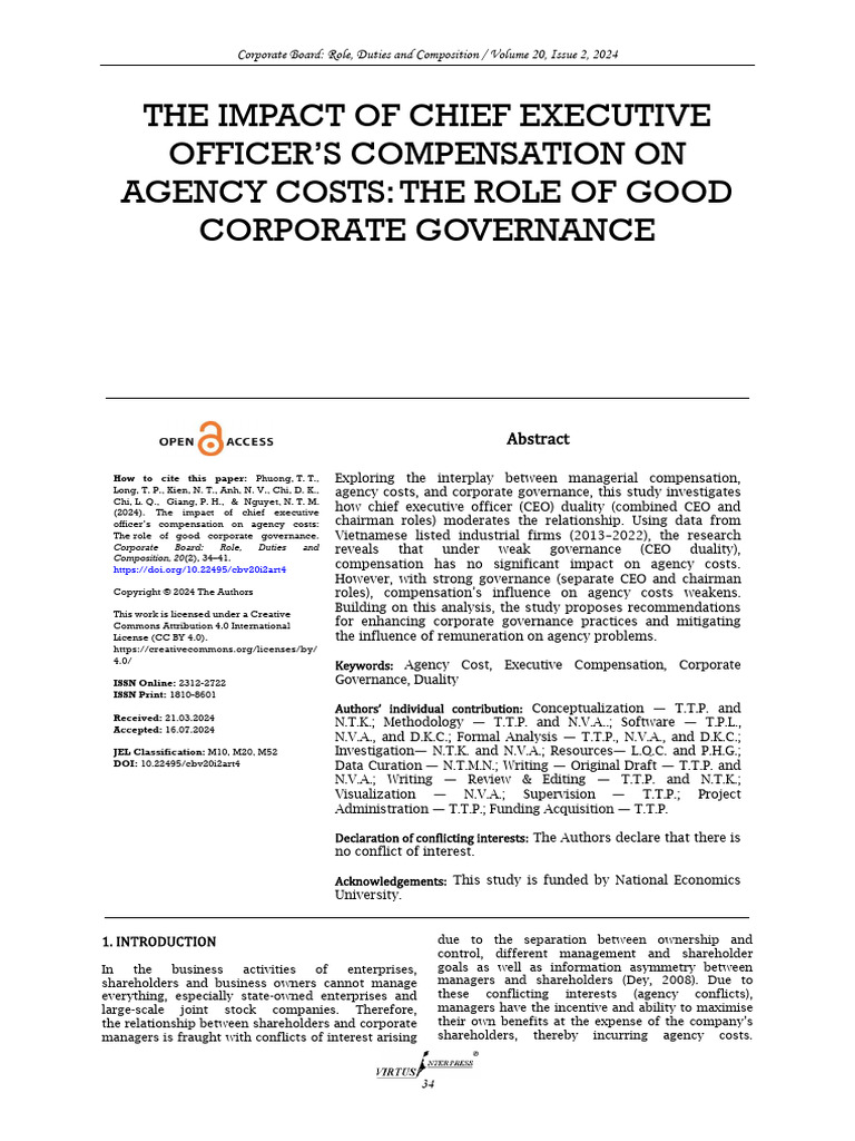 The Impact of Chief Executive Officers Compensati | PDF | Linear ...