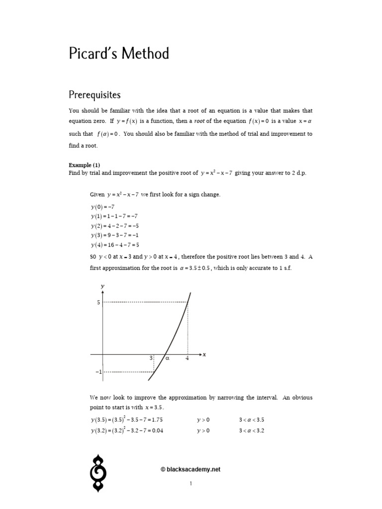 Picards Method Pdf Computational Science Numerical Analysis