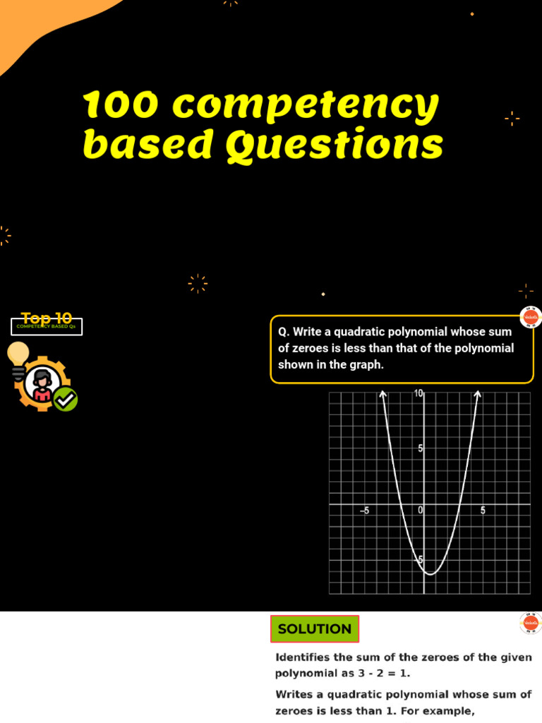 100 Competency Based Questions | PDF | Quadratic Equation | Circle
