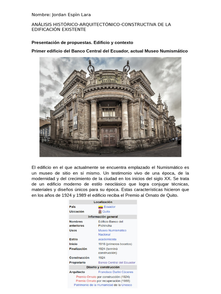 Presentación Propuestas. Edificio y Contexto Jordan Espìn | PDF | edificio | Ecuador