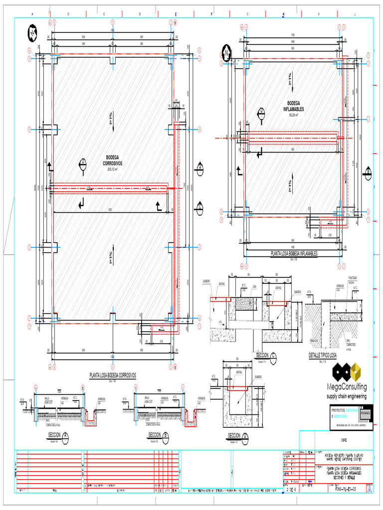 Proyecto de Pavimentación Interior, Patios y Radieres-Lamina 2 de 6 | PDF