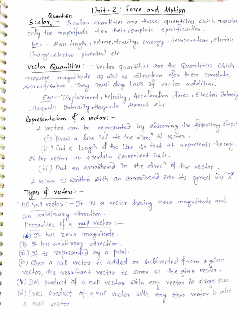 Unit II - Force and Motion | PDF