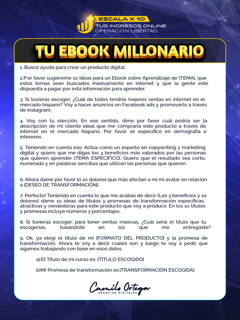 Tu Ebook Millonario EX10 | PDF | Mercado (economía)