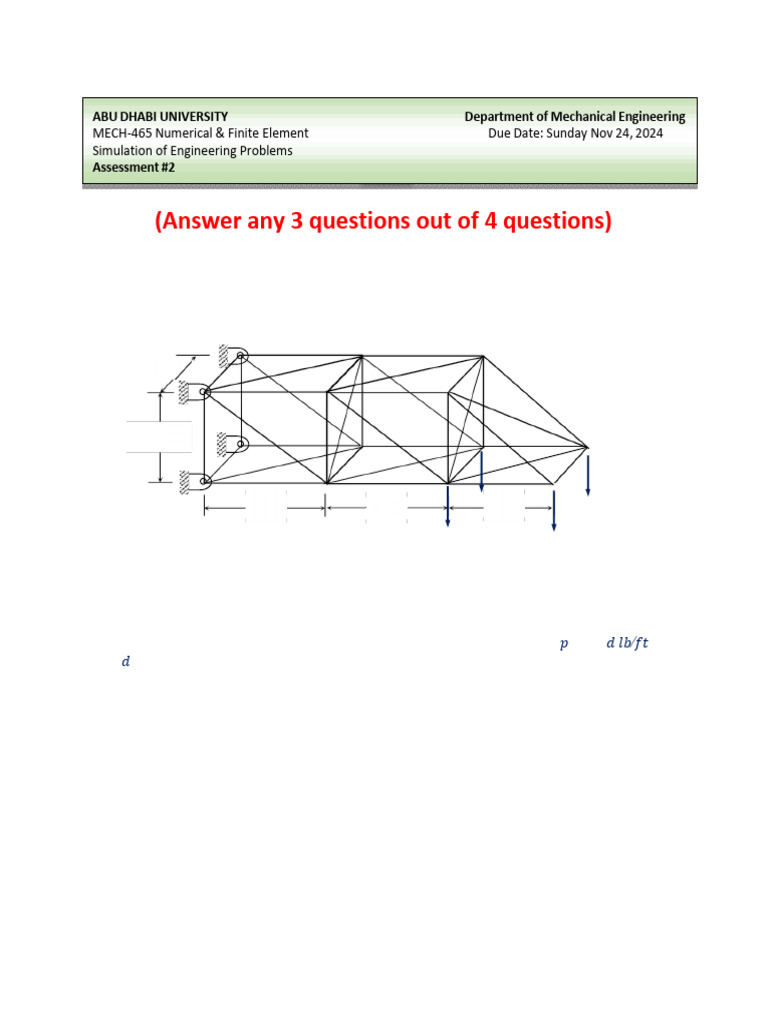 Finite Element Analysis Assignment Guide | PDF