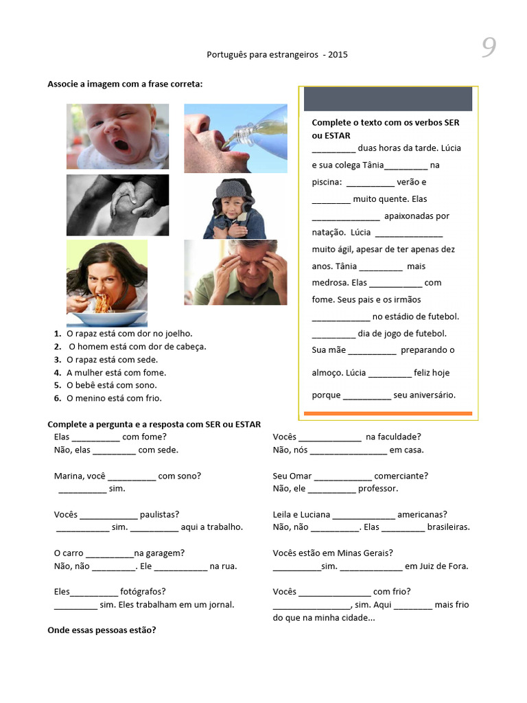 Exercicios Verbos Ser e Estar | PDF