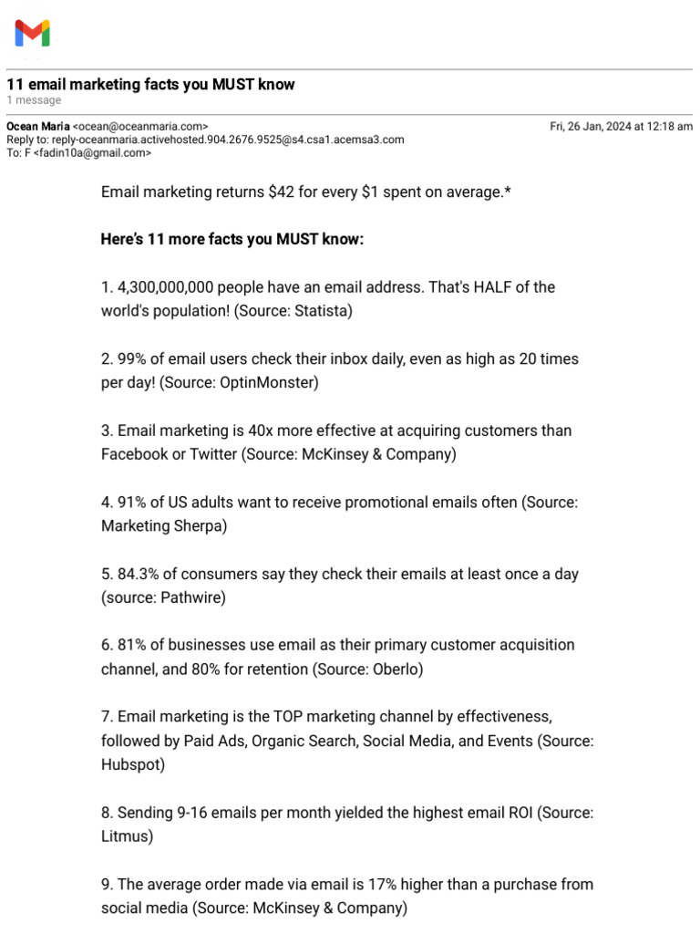 Gmail - 11 Email Marketing Facts You MUST Know | PDF | Gmail | Computer ...