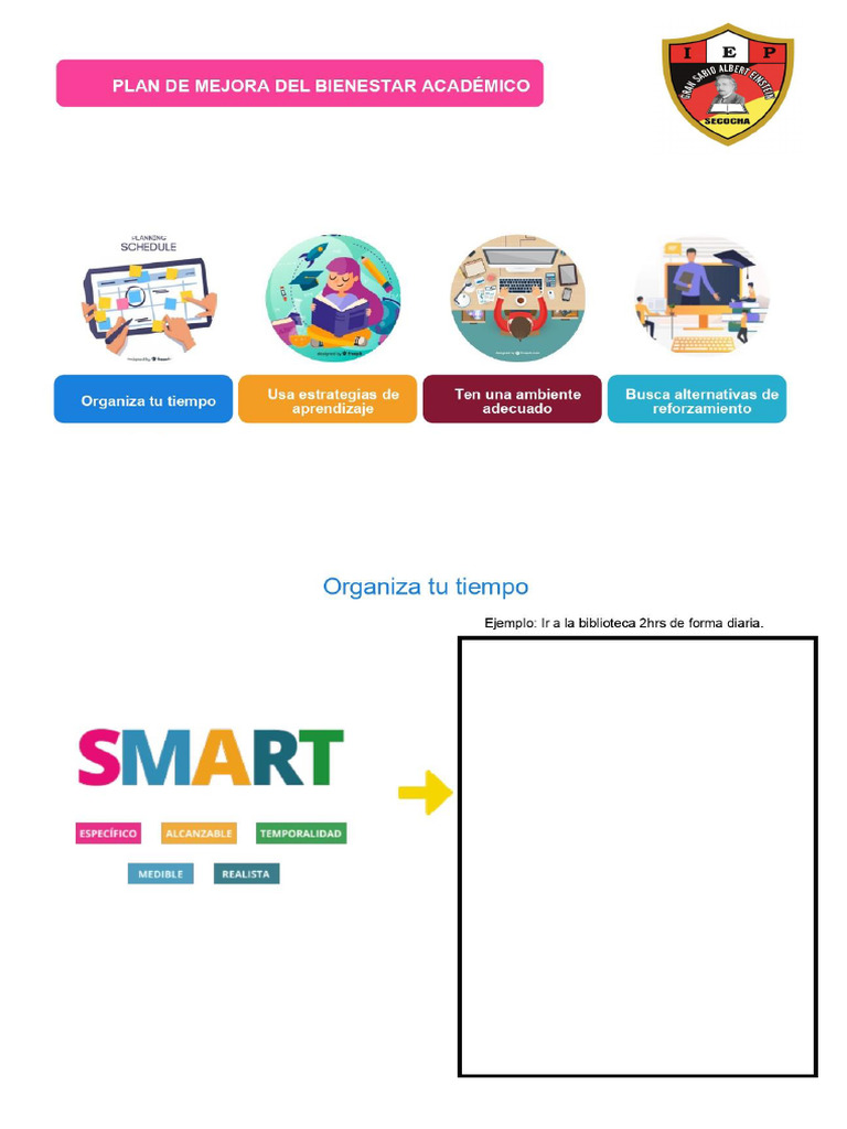Plan De Mejora Bienestar Proyecto De Vida Pdf