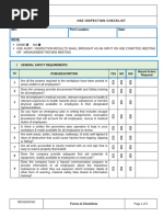 SHE Inspection Checklist | PDF | Forklift
