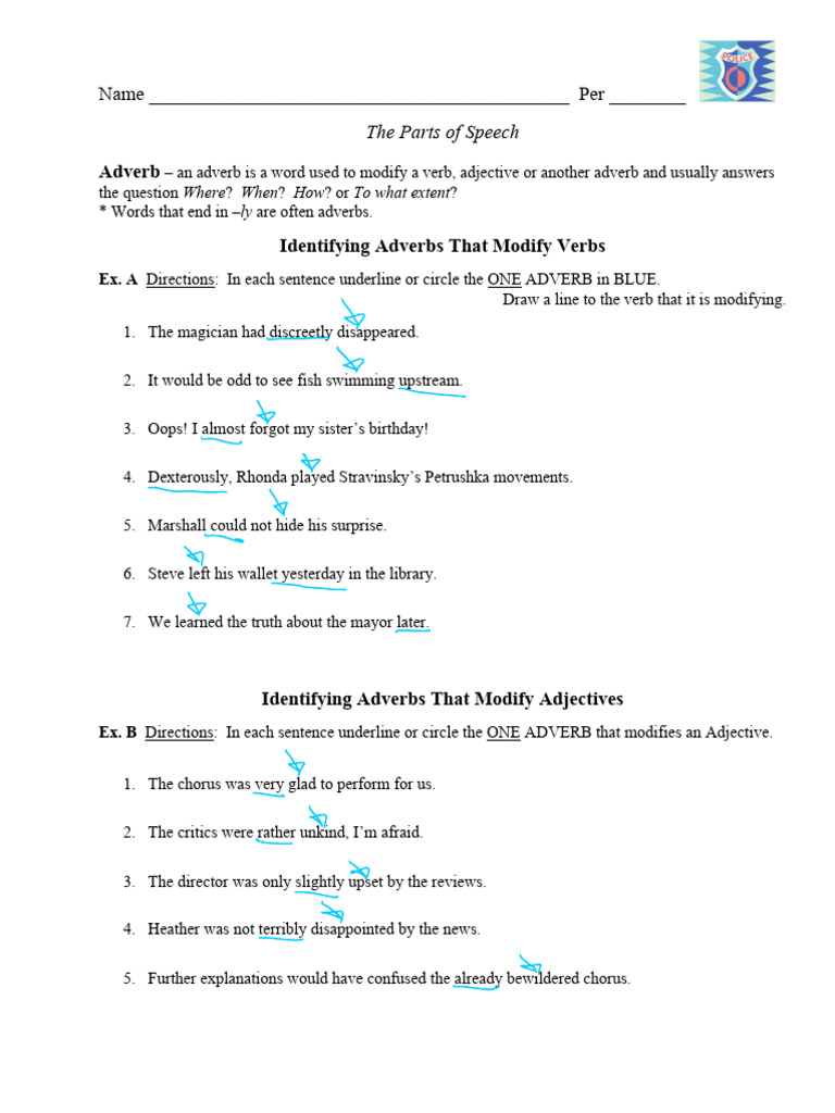 (H) Adverb WS | PDF | Adverb | Part Of Speech