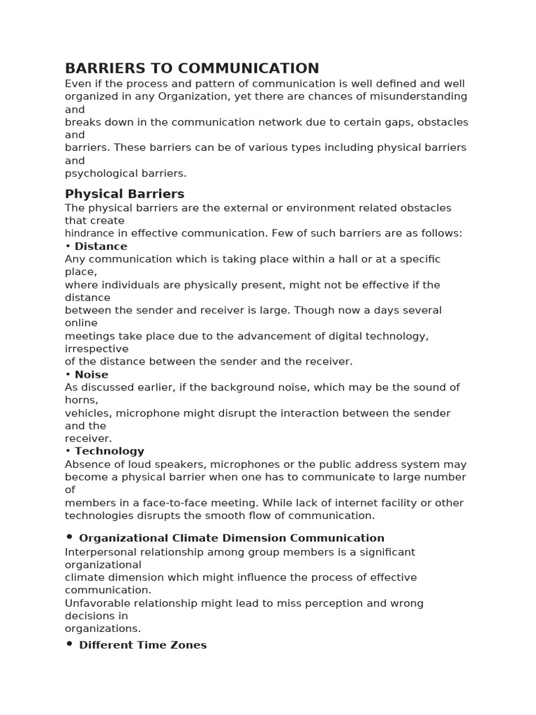 Barriers To Communication New | PDF | Communication | Attitude (Psychology)