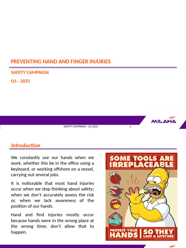 Hand & Finger Injury Prevention | PDF | Hand | Personal Protective ...