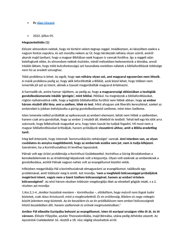 Alan Vincent Megszentelődés | PDF