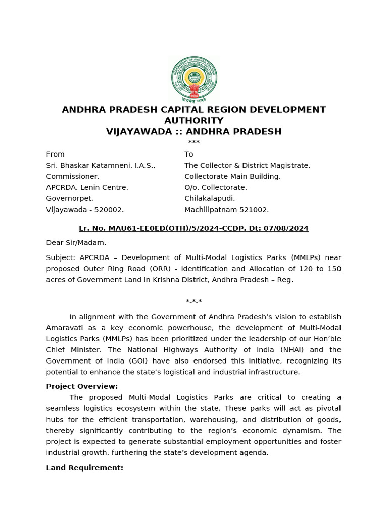 Andhra Pradesh MMLP Land Allocation Plan | PDF | Economies
