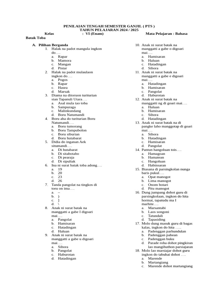 Soal PTS BBT Ester | PDF
