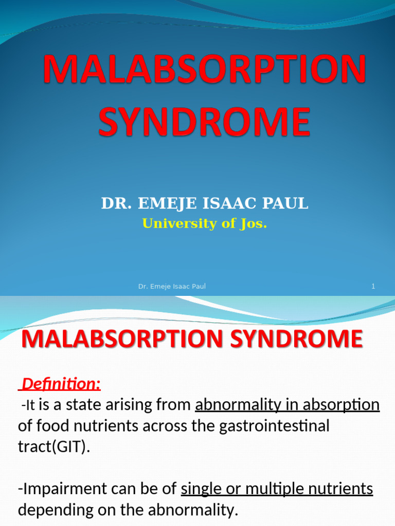 Malabsorption Syndrome | PDF | Coeliac Disease | Crohn's Disease