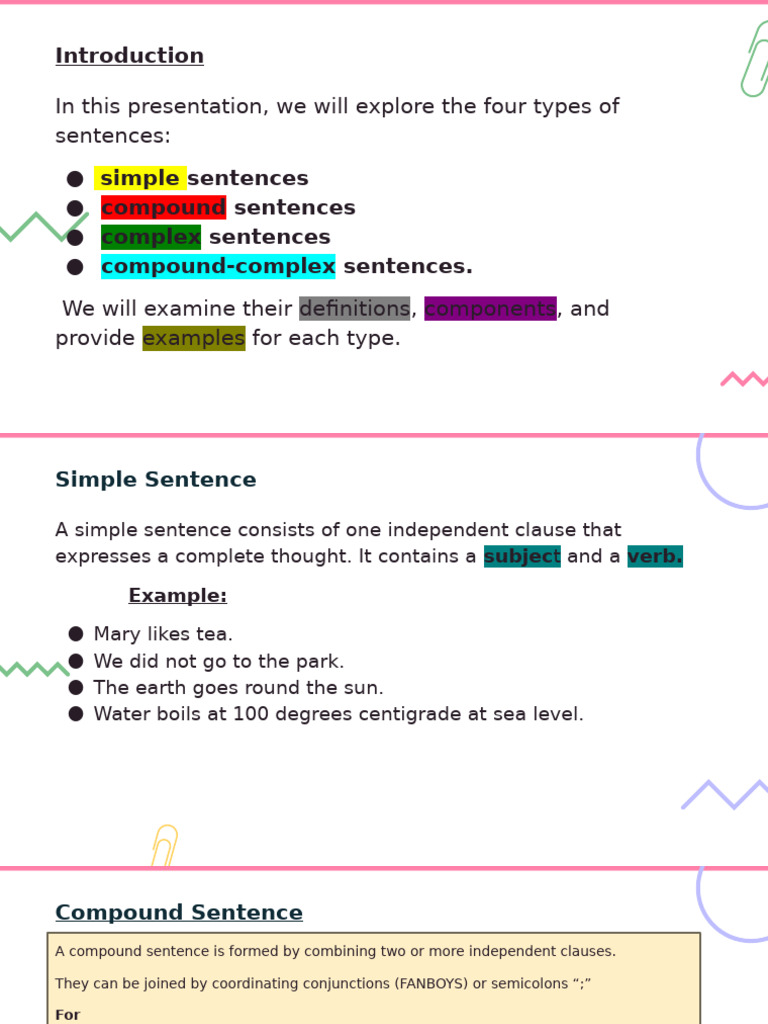 Types of Sentences Explained | PDF