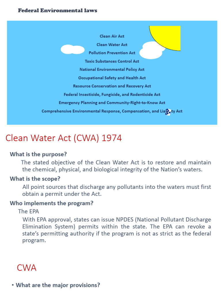 Environmental Legislations | PDF | Clean Water Act | Superfund