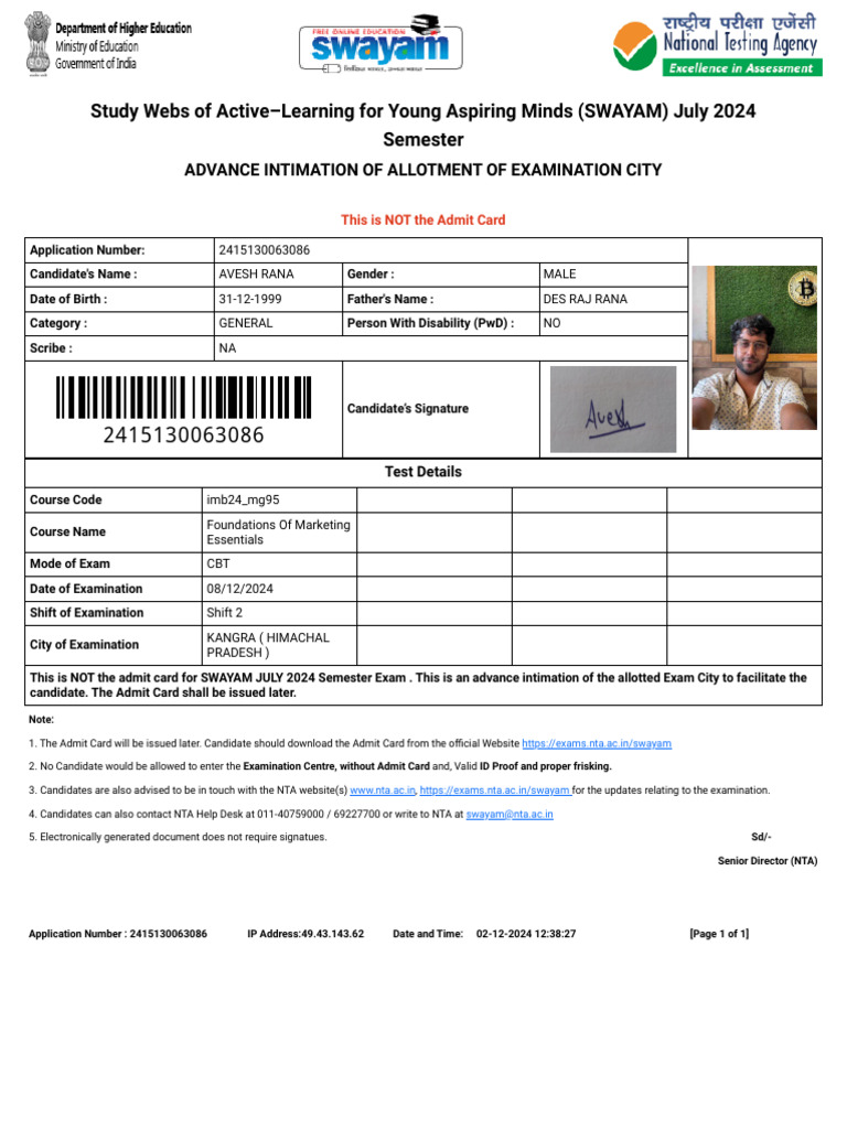 SWAYAM JULY 2024 SEMESTER | PDF SWAYAM JULY 2024 SEMESTER | PDF