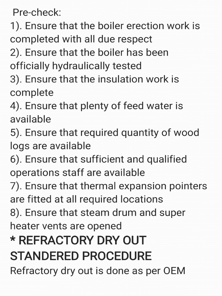 Refactory Dry Out Procedure - 241128 - 112804 | PDF