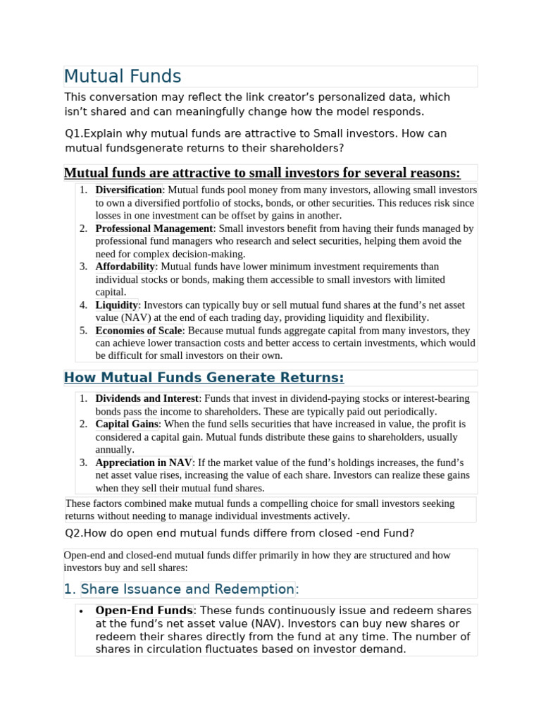 Mutual fund Exam Question | PDF | Investment Fund | Bonds (Finance)