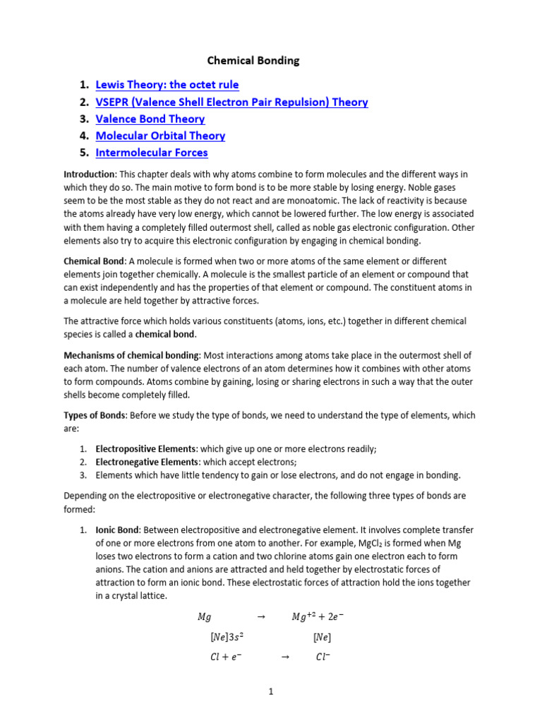 4. Chemical Bonding | PDF | Chemical Bond | Ionic Bonding