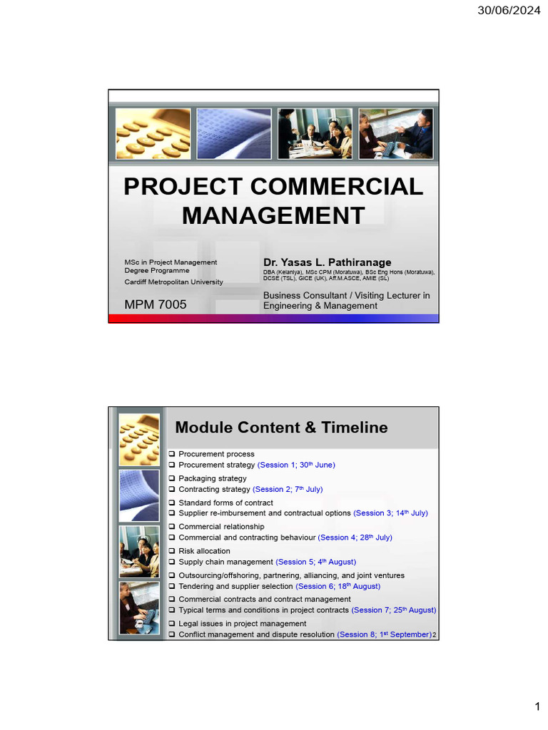 0 - Project Commercial Management - Introduction | PDF | Business