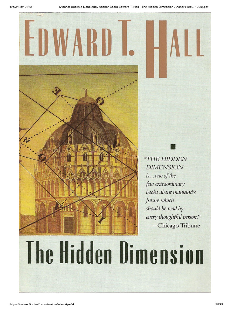 Edward T. Hall - The Hidden Dimension-Anchor (1969, 1990) | PDF | Book ...