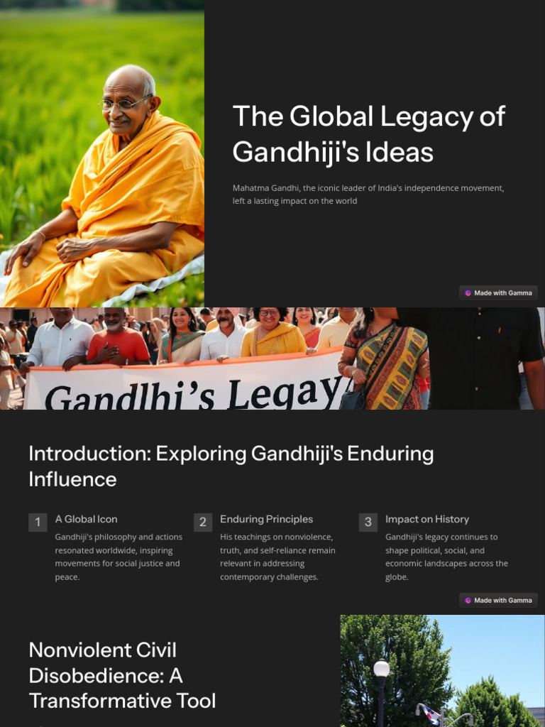 The Global Legacy of Gandhijis Ideas | PDF | Mahatma Gandhi | Nonviolence
