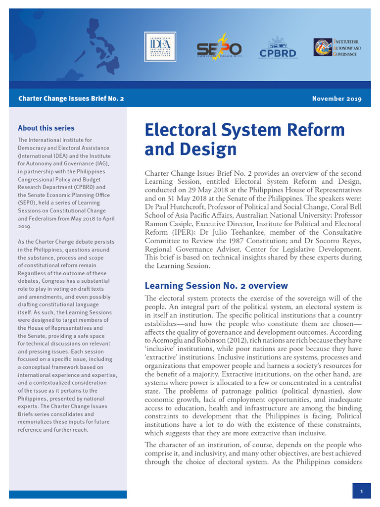 electoral-system-reform-and-design | PDF | Voting | Electoral District