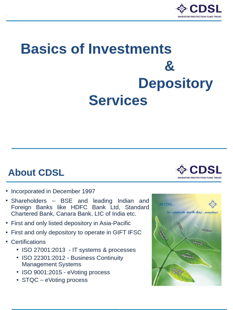 Investor Awareness On Investment and Depository Services | PDF | Securities (Finance) | Investing