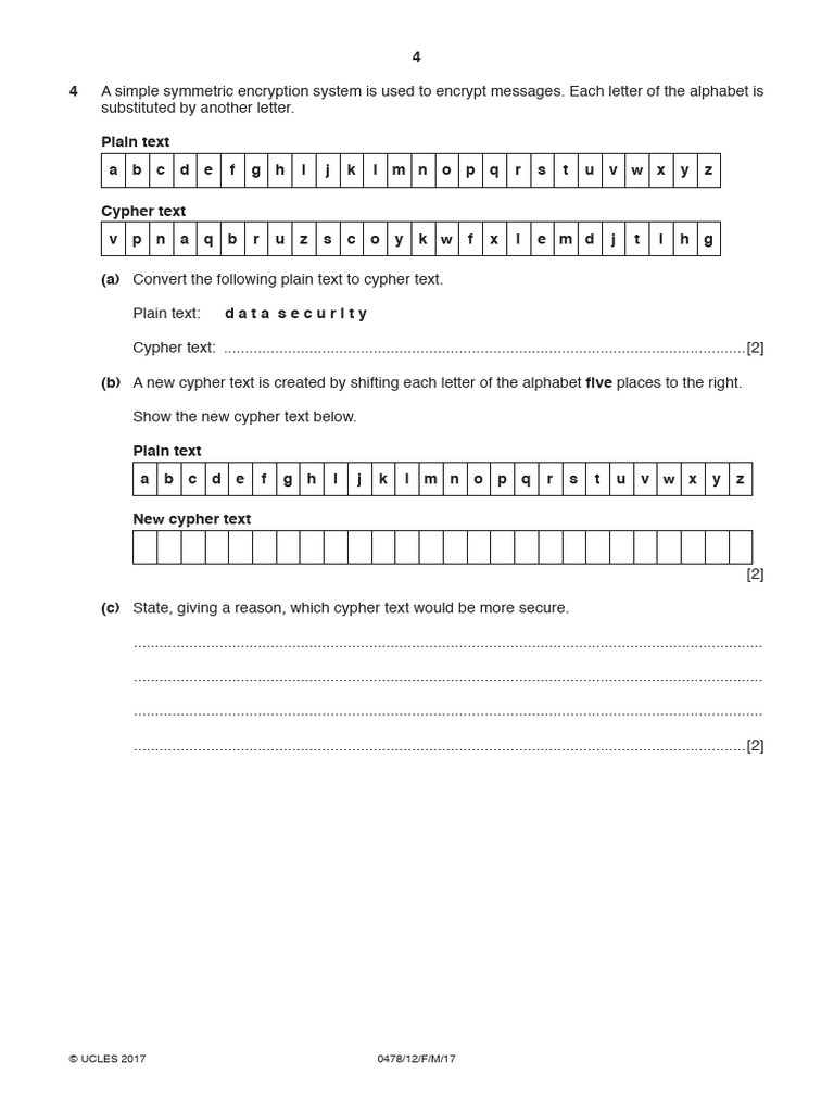 Computer Science Past Paper | PDF | Cipher | Data Compression