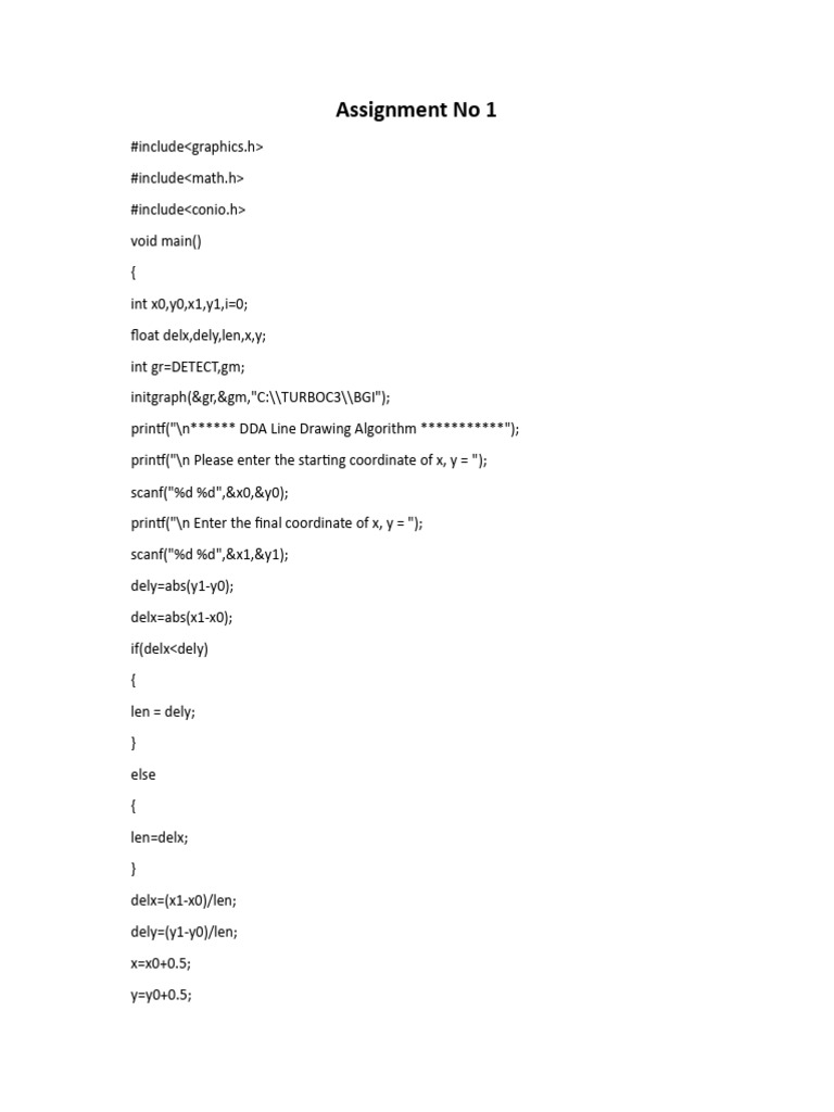 Assignment No1 CG | PDF